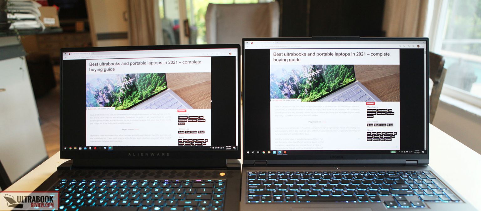 Lenovo Legion 5 Pro vs Alienware m15 comparison